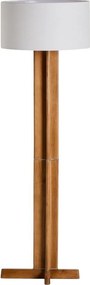 Bílá/hnědá stojací lampa s textilním stínidlem (výška 150,5 cm) Niani – Kave Home