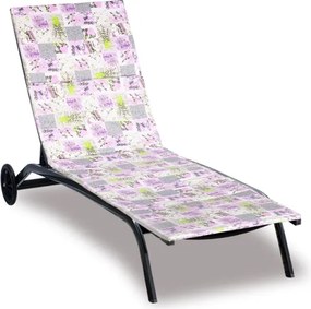 Bellatex Polstr na plážové lehátko potah na zip 55x195 cm Patchwork lila