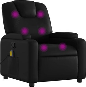 Masážní polohovací křeslo černé, umělá kůže 3205979