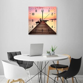 Gario Hodiny na zeď Most a západ slunce Rozměry: 40 x 40 cm