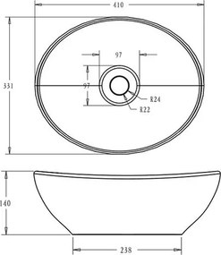 design keramické umyvadlo COLOSUM G205 - 40cm Barva: kávová hnědá