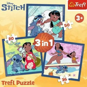 TREFL Puzzle Čas se Stitchem 3v1 / 20, 36, 50 dílků
