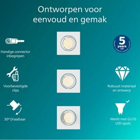 Philips - SADA 3x Podhledové svítidlo PERIDOT 1xGU10/7W/230V bílá
