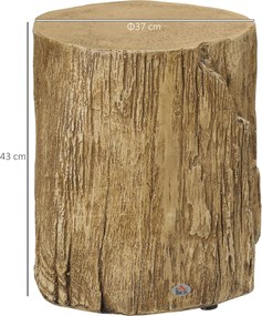 Noční stolek HOMCOM ve vzhledu pařezu se 4 nastavitelnými nohami, voděodolný 37x37x43 cm do obývacího pokoje a ložnice | Aosom.de