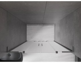Mexen Velar L Duo, posuvné sprchové dveře do otvoru 150 cm, 8mm sklo námraza, grafit broušený, 871-150-003-32-66