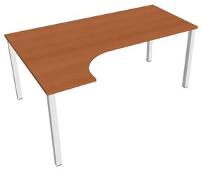 Stůl ergo oblouk pravý 180×120/80 cm - Hobis Uni UE 1800 P Dekor stolové desky: třešeň, Barva nohou: bílá