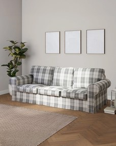 Potah na pohovku IKEA Ektorp 3-místná, nerozkládací barva šedá látka pletený vzor, vzorované