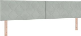 Postel s boxspringem s čelo Světle šedá 200 x 200 cm samet 3339260