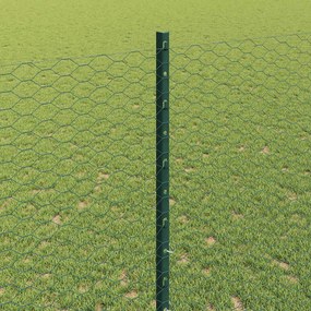 Hexagonální plot s podpěrou 10 x 1,4 m Ocel potažená PVC Zelená 3336689