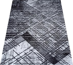DY Černošedý koberec s geometrickým vzorem Soho 14 Rozměr: 80x150 cm