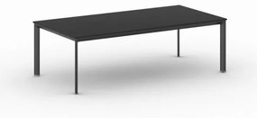 Kancelářský stůl PRIMO INVITATION, černá podnož, 2400 x 1200 mm, grafitová