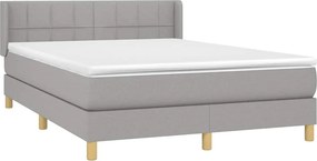 Box spring postel s matrací světle šedá 140 x 200 cm textil 3130273