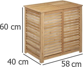 Dvoukomorový koš na prádlo SICELA, bambusový