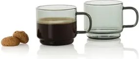 AdHoc IMPACT sada 2 hrníčků na espresso tmavé sklo / Hrníček na espres