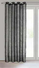 ZÁVĚS NA KROUŽCÍCH LAUREL 140X250 CM ČERNÁ