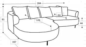 Béžová rohová pohovka (pravý roh) Vitoria – Scandic