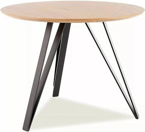 Jídelní stůl Tetis 100 cm černý/dub přírodní