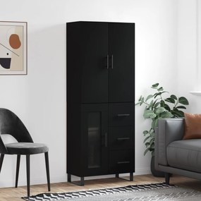 Skříň highboard černá 69,5 x 34 x 180 cm kompozitní dřevo - Default Title