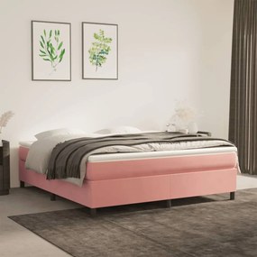 Box spring postel s matrací růžová 180x200 cm samet,  3144698 HangarStore.cz