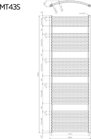 Mereo Mereo, Otopný žebřík oblý, bílý, středové připojení, MT43S