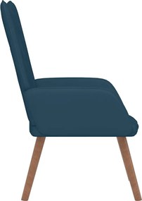 Relaxační křeslo modré samet 327665