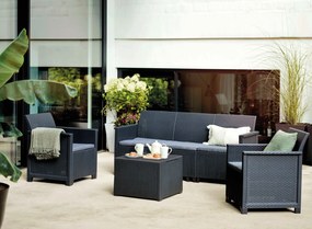 KETER ELODIE 3 SEATER Set zahradní s úložným stolem, grafit/šedá 17212057