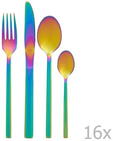 16dílná sada příborů s duhovým efektem Premier Housewares Rainbow