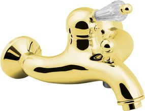 Sapho Sapho, KIRKÉ CRYSTAL nástěnná vanová baterie, křišťálová páčka, zlato, KI10KZ