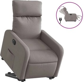 Elektrické zvedací polohovací křeslo taupe textil 3206724