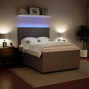 Box spring postel s matrací světle šedá 140x190 cm samet 3293206