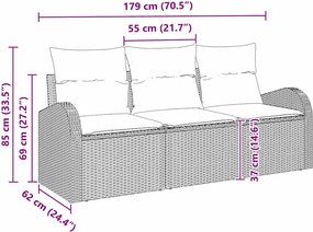 Sada zahradních pohovek Černá polyratan 3345903