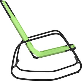 Houpací lehátka 2 ks zelená ocel a textilen 318143