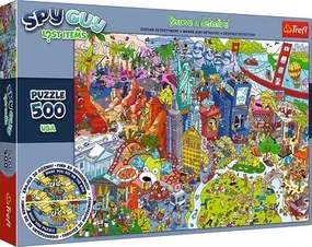 Trefl - Puzzle - Lost Items Spy Guy: Spojené státy Americké / 500 dílk
