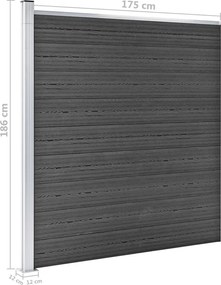 vidaXL Zahradní plot WPC 1737 x 186 cm [3070437] Barva: Černá