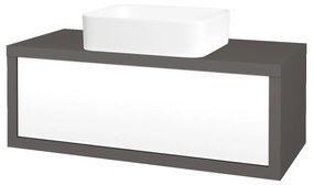 Dřevojas Koupelnová skříň STORM SZZ 100 (umyvadlo Joy) Varianta: N06 Lava / L01 Bílá vysoký lesk