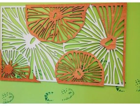 Vyřezávaný obraz na stěnu z dřevěné překližky orange 3D efekt KODJAK  l SENTOP PR0299 5 casti
