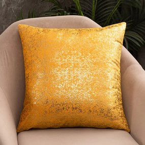 Luxusní povlak na polštář se zlatým potiskem (50x50 cm) Barva: Zlatá