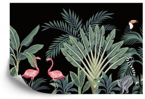 Fototapeta Exotická Zvířata Mezi Palmami Strukturální vinyl 270x180