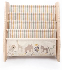 Béžová látková dětská knihovna 60x70 cm Africa - Folkifreckles