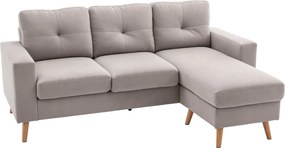 HOMCOM L-tvará látková pohovka, souprava pohovek v lněném vzhledu, rohová pohovka s chaise longue pro 3 osoby, rohová pohovka do obývacího pokoje, svě