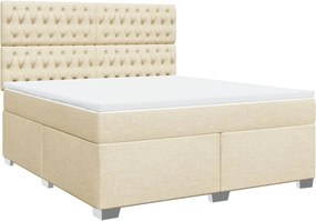 Box spring postel s matrací krémová 180x200 cm textil 3290579
