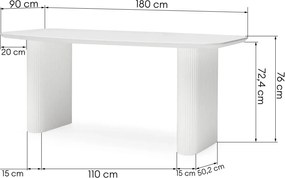 Jídelní stůl Mesilla 180 cm bílý