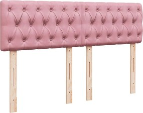 Box spring postel s matrací růžová 140x200 cm samet 3287769