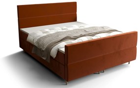 Manželská postel Boxspring 140 cm Flu Plus Comfort (hnědooranžová) (s matrací a úložným prostorem). 1055948