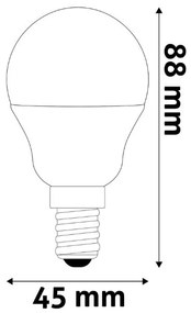 Chytrá LED žárovka  E14 4,9W RGB+W, stmívatelná G45 s dálkovým ovládáním, ekv. 40W, 3 roky