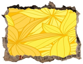 Wallmuralia Nálepka 3D díra na zeď Žluté květiny pozadí 95x64 cm