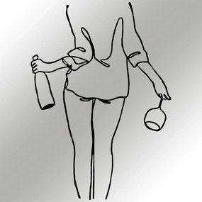 Nástěnná kovová dekorace Wine Night černá