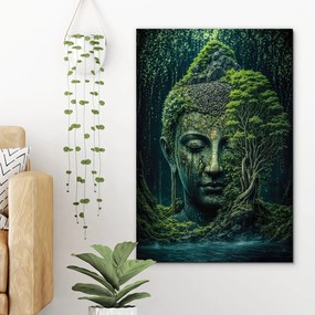 DUBLEZ | Dřevěný obraz Buddhy - Zrozený z lesa