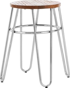 Stolička z jilmového dřeva ve stříbrné barvě/v přírodní barvě District – Premier Housewares