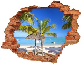 Wallmuralia Nálepka fototapeta 3D výhled Pláž Mauricius 90x70 cm